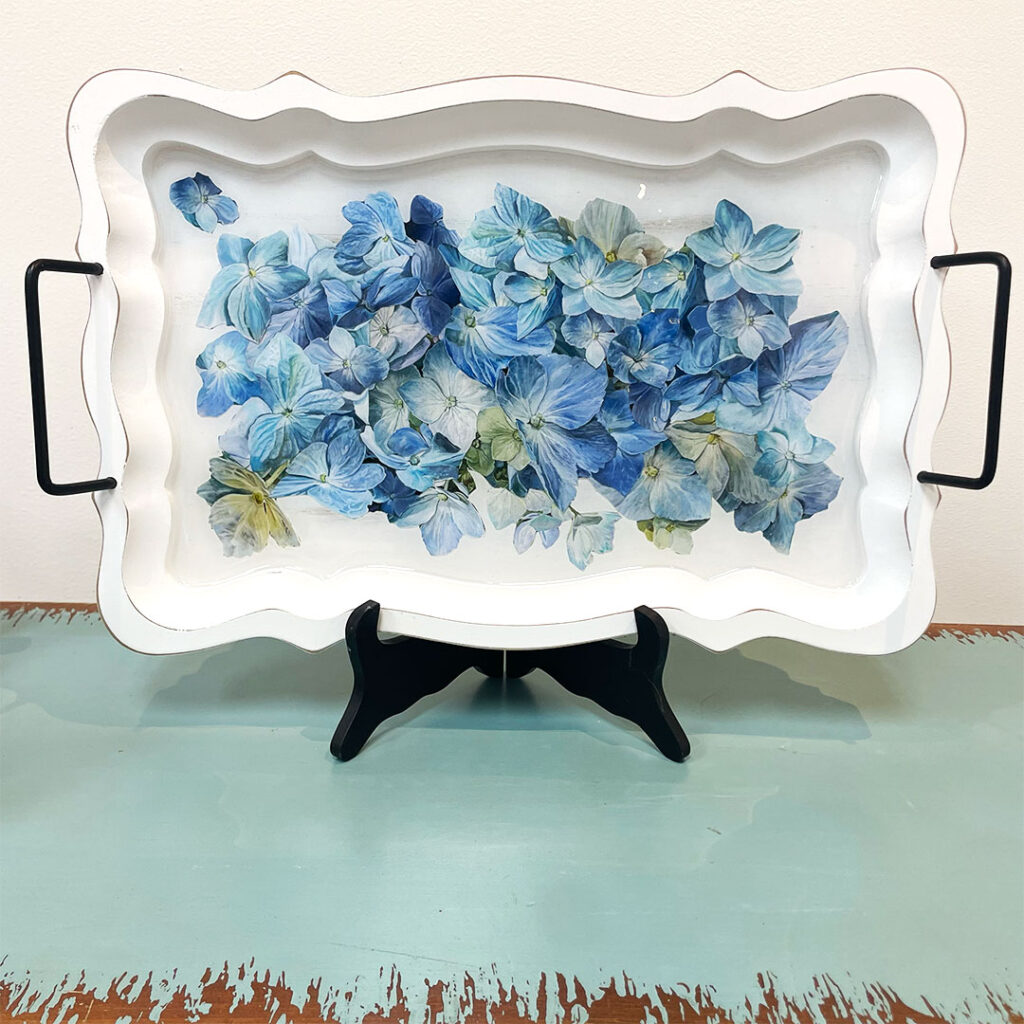 Something Blue Resin Wooden Tray - Laura Brady Gallery